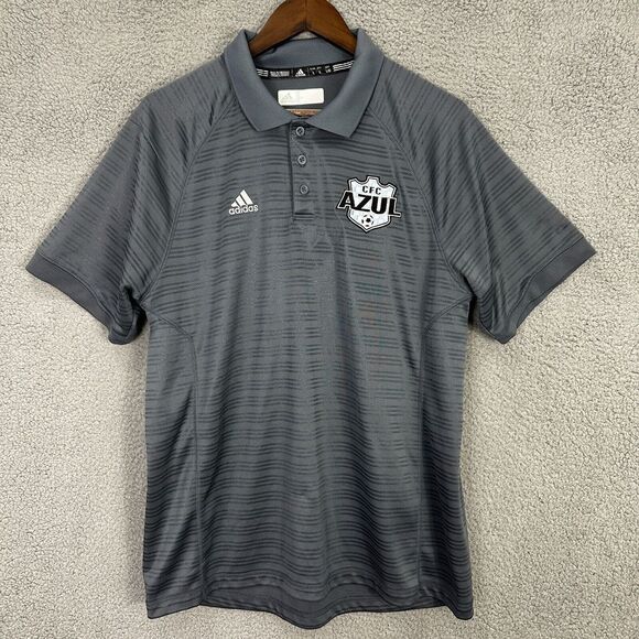 adidas | Shirts | Adidas Shirt Mens Large Graypolo Cfc Azul Soccer ...